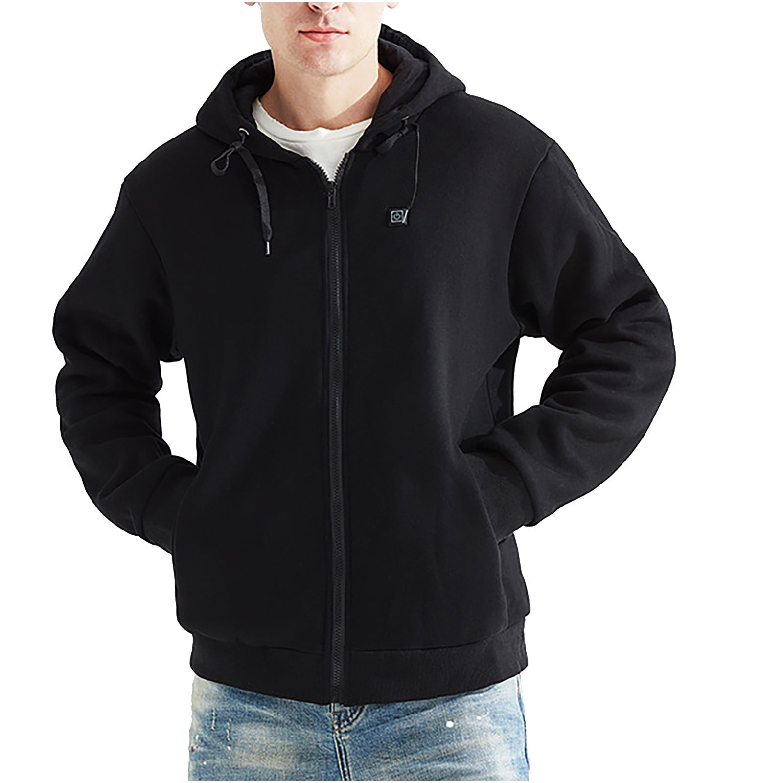 skpabo Heated Clothing for Men Zip Up Hoodies Winter Warm Heated Coat ...