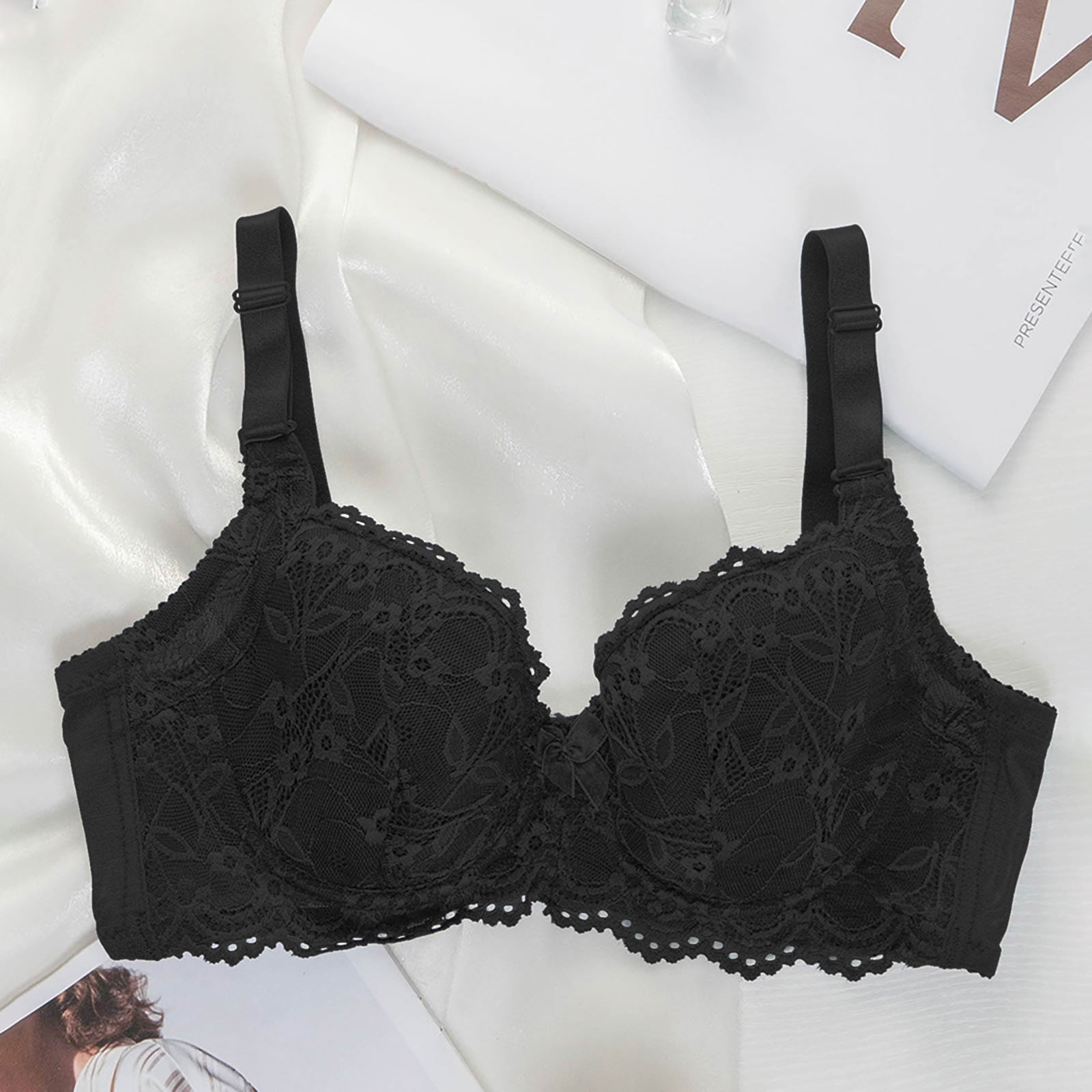 skpabo Lace Push Up Bra Corset Bra Women's Non-Steel Ring Non-Marking ...