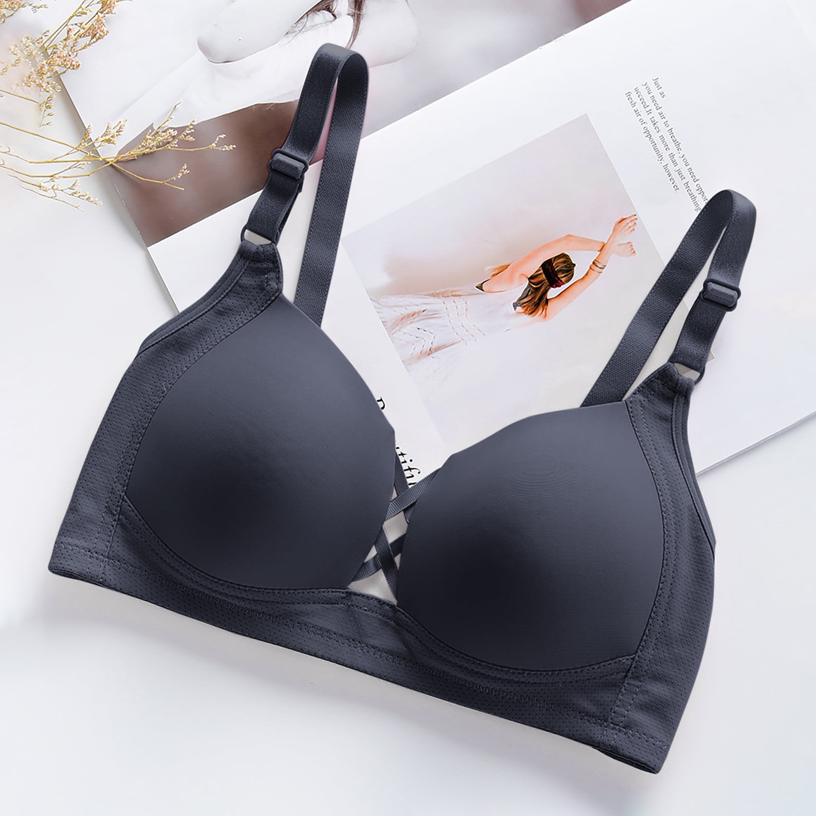 skpabo Push Up Bra Corset Bra Women's Non-Steel Ring Non-Marking Top ...