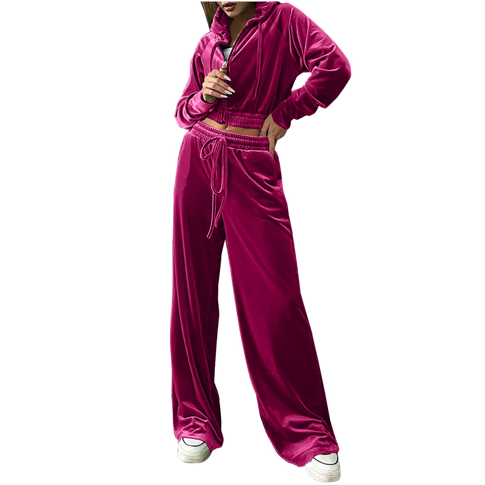 skpabo Velour Tracksuit Women Tracksuit Set 2 Piece Outfit Zipper ...