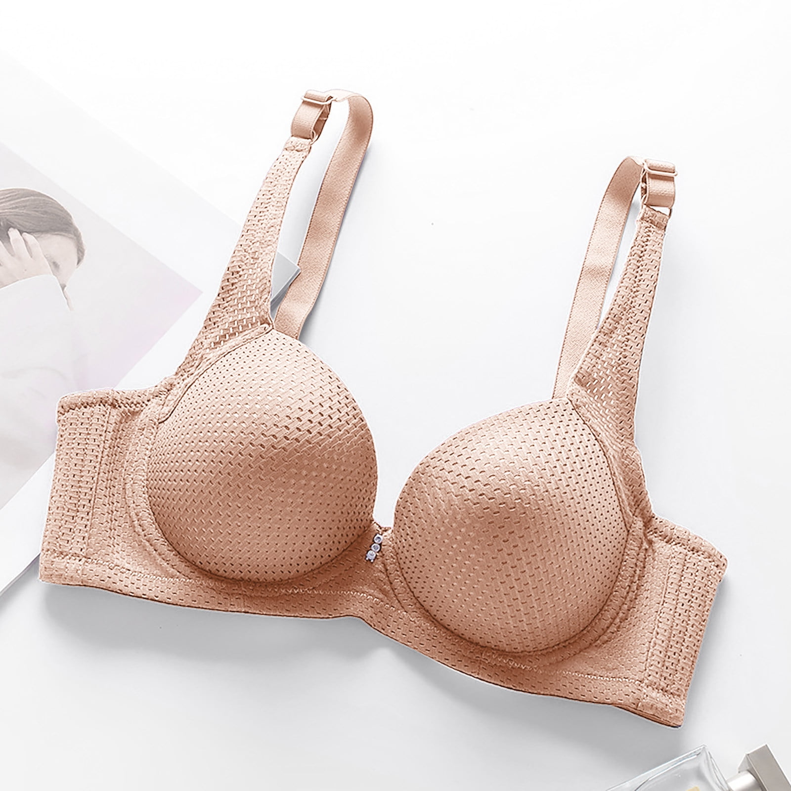 skpabo Women 2024 Bras Push Up Bra Corset Bra Non-Steel Ring Non-Marking Top Support Underwear ...