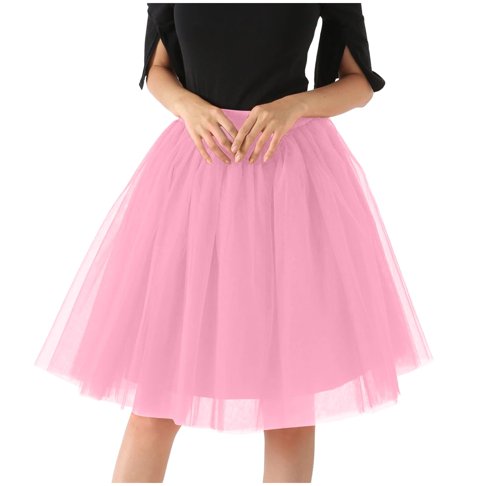 skpabo Women Elegant Comfy Tutu Skirt Lady Girls Skirts Swing Mesh ...