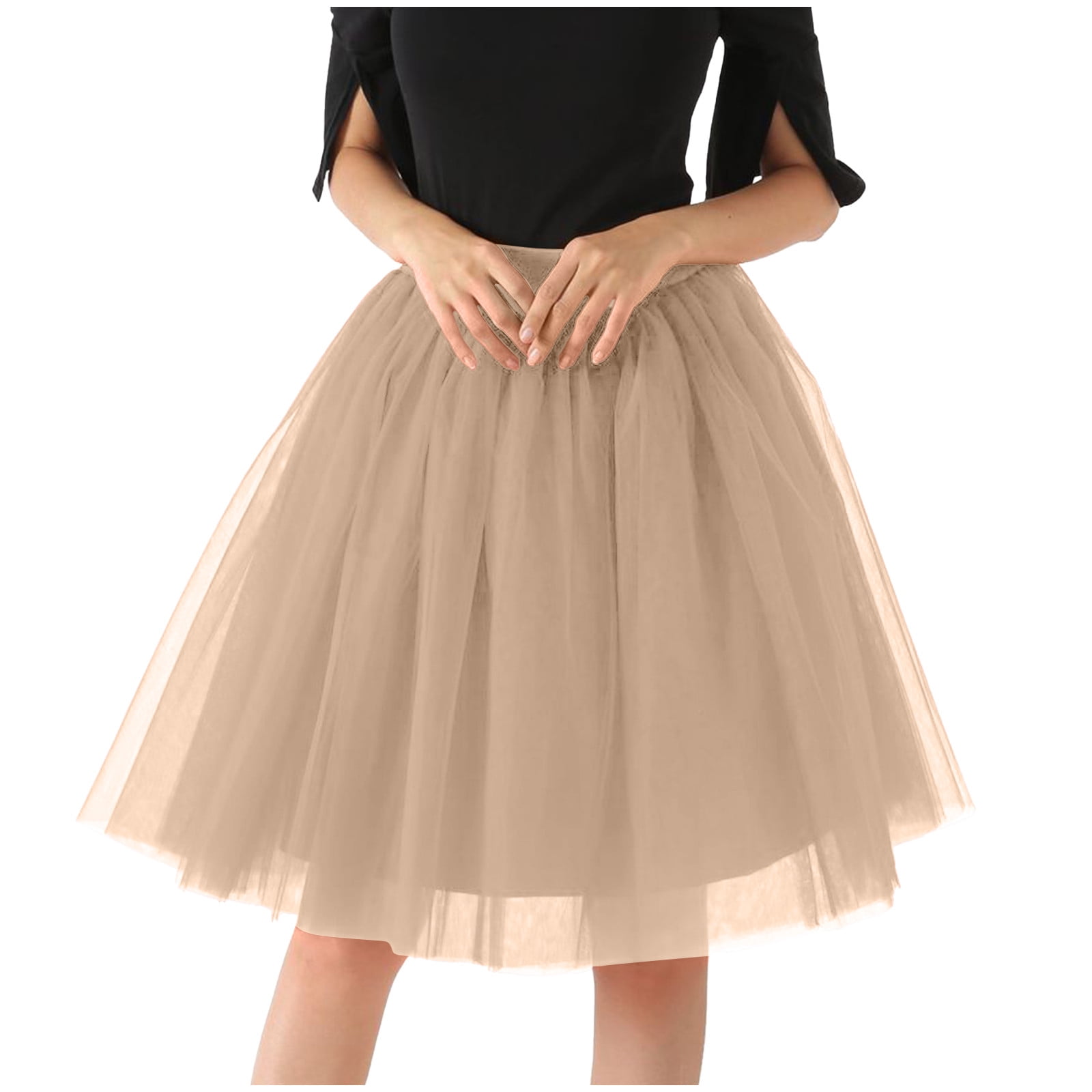 skpabo Women Elegant Comfy Tutu Skirt Lady Girls Skirts Swing Mesh ...