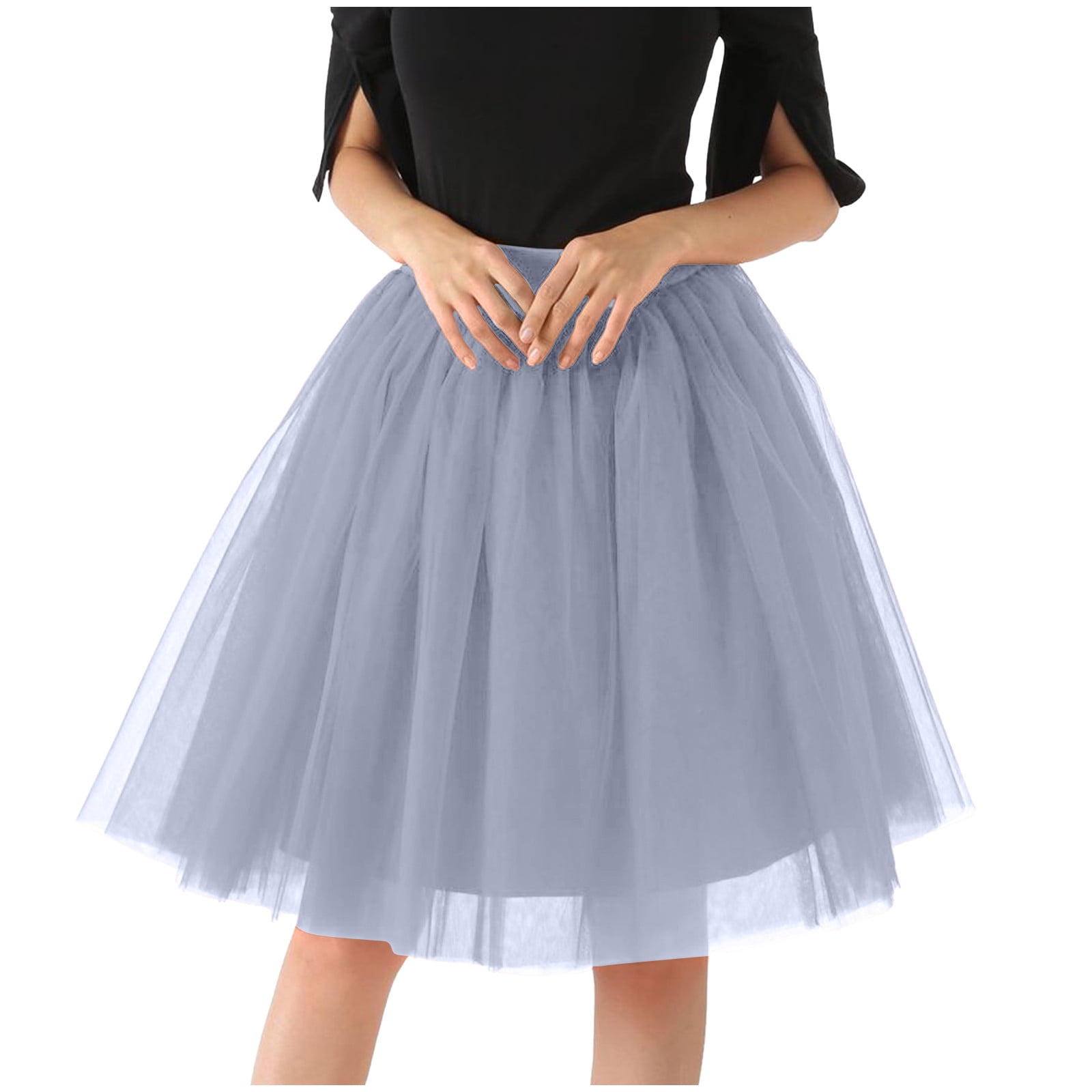 skpabo Women Elegant Comfy Tutu Skirt Lady Girls Skirts Swing Mesh ...