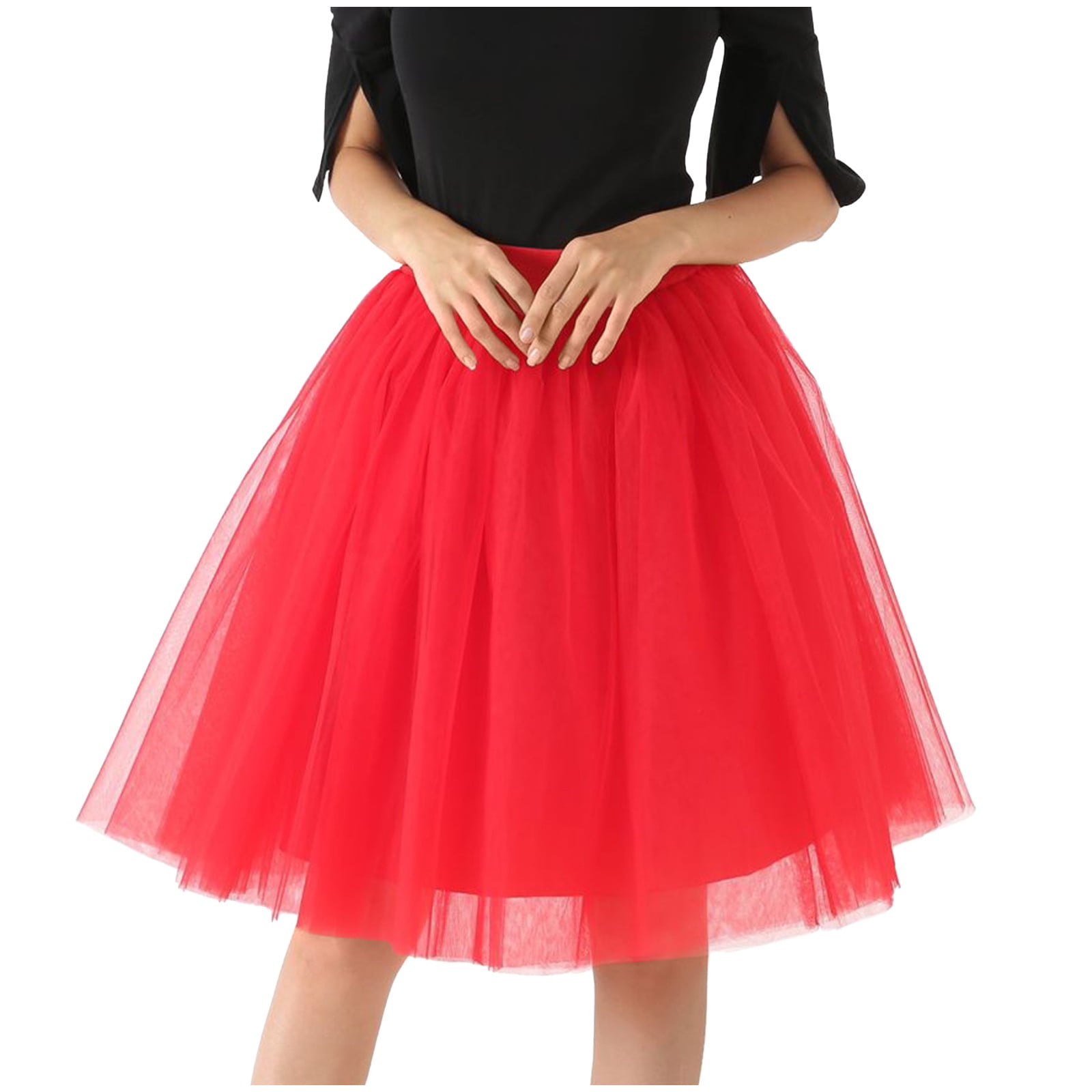 skpabo Women Elegant Comfy Tutu Skirt Lady Girls Skirts Swing Mesh ...