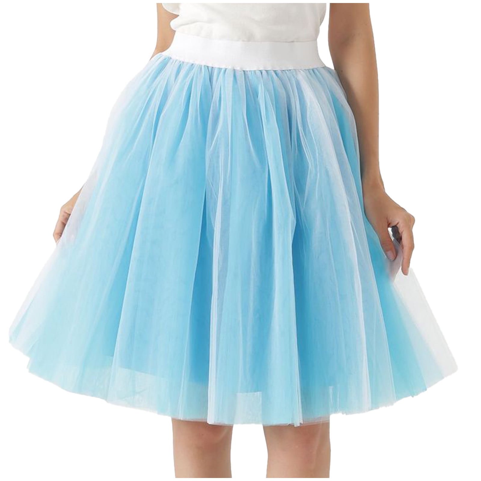 skpabo Women Holiday Tutu Skirt Lady Girls Skirts Swing Mesh Pleated ...