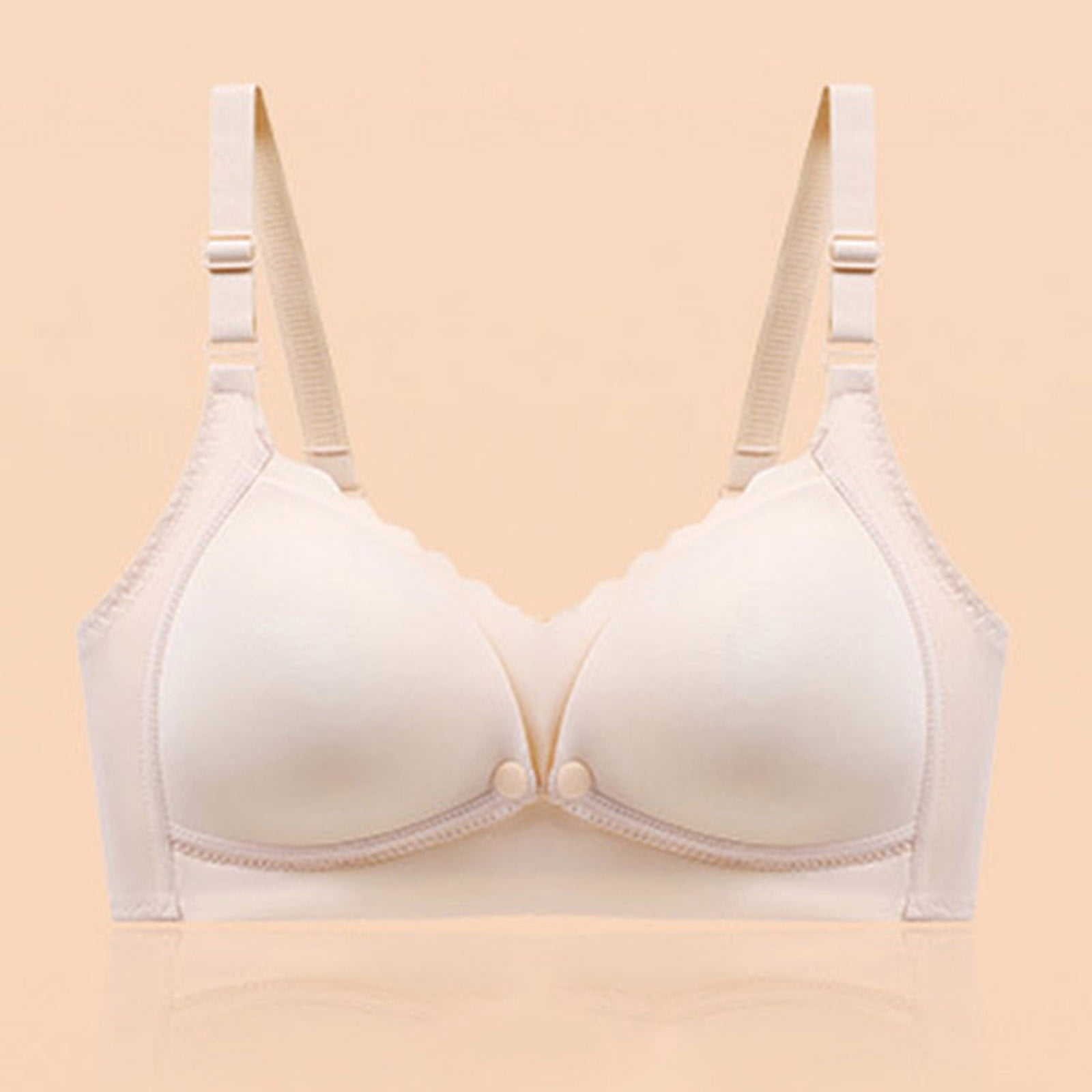 skpabo Women Light Front Fastening Bras Non Wired Post Soft Bra Breastfeeding Underwear Gathered ...