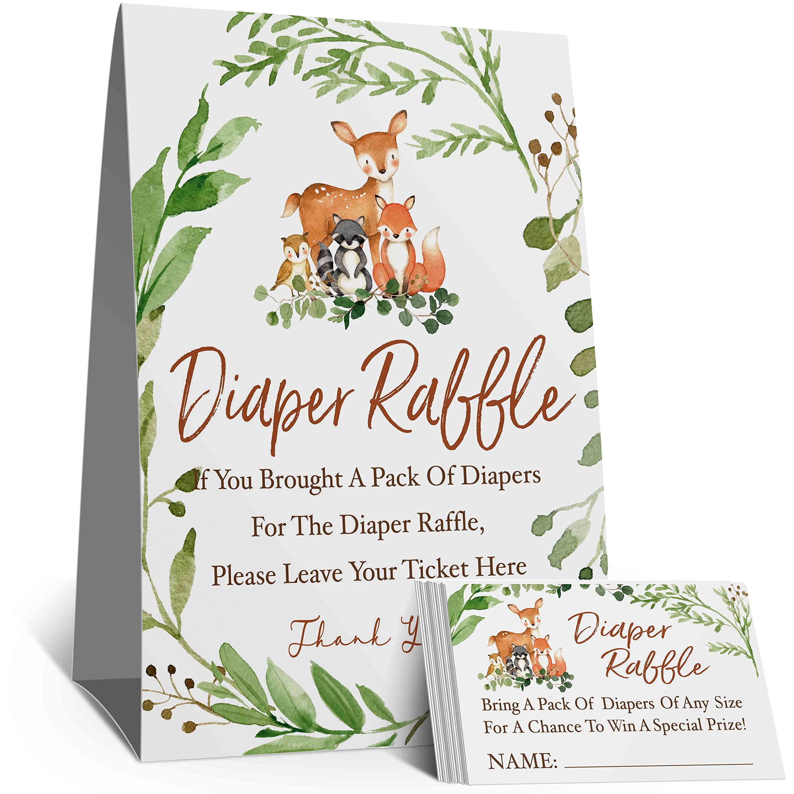 skuhyyg Woodland Diaper Raffle OIF8 Tickets, Diaper Raffle Sign ...