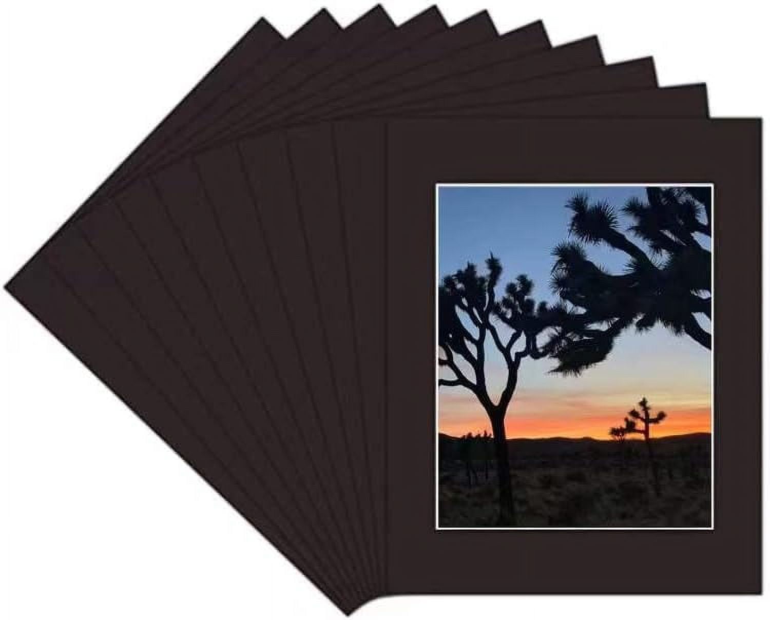 skyDrama 11x14 Black Picture Mats with Core Bevel Cut Frame Mattes for ...