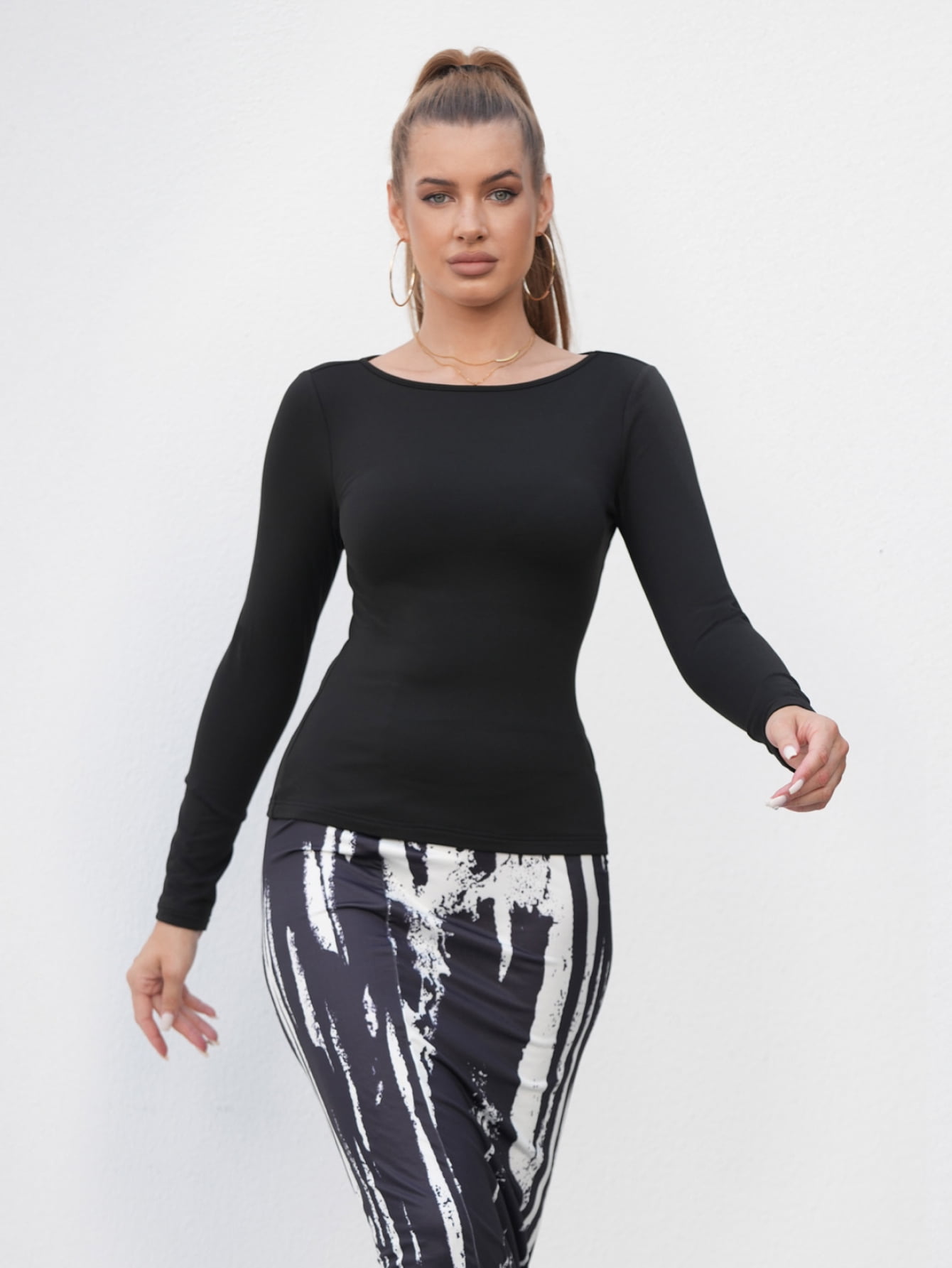 skyday Black Slim Fit Fleece-Lined Base Layer - Soft, Stylish Knit for ...