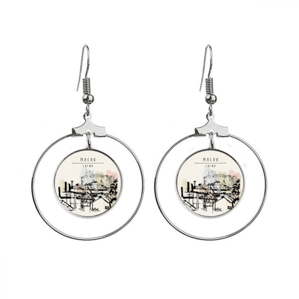 skyscraper slums in macao china earrings dangle hoop jewelry drop ...