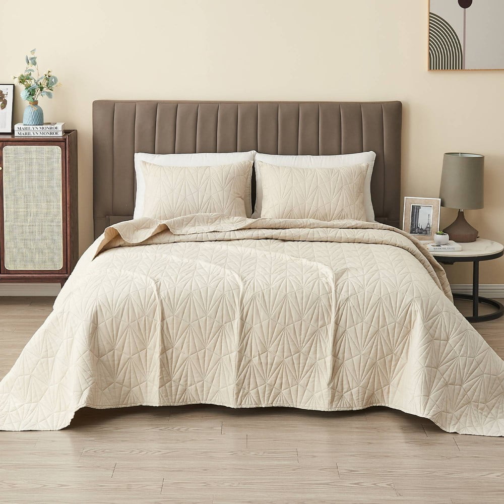 skysunboom 3pc Pinsonic Geo Quilt Bedding Set - - Walmart.com