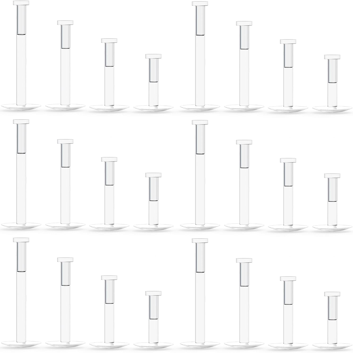 skyyds 16G Clear Plastic Forward Helix Cartilage Tragus Earring Studs ...