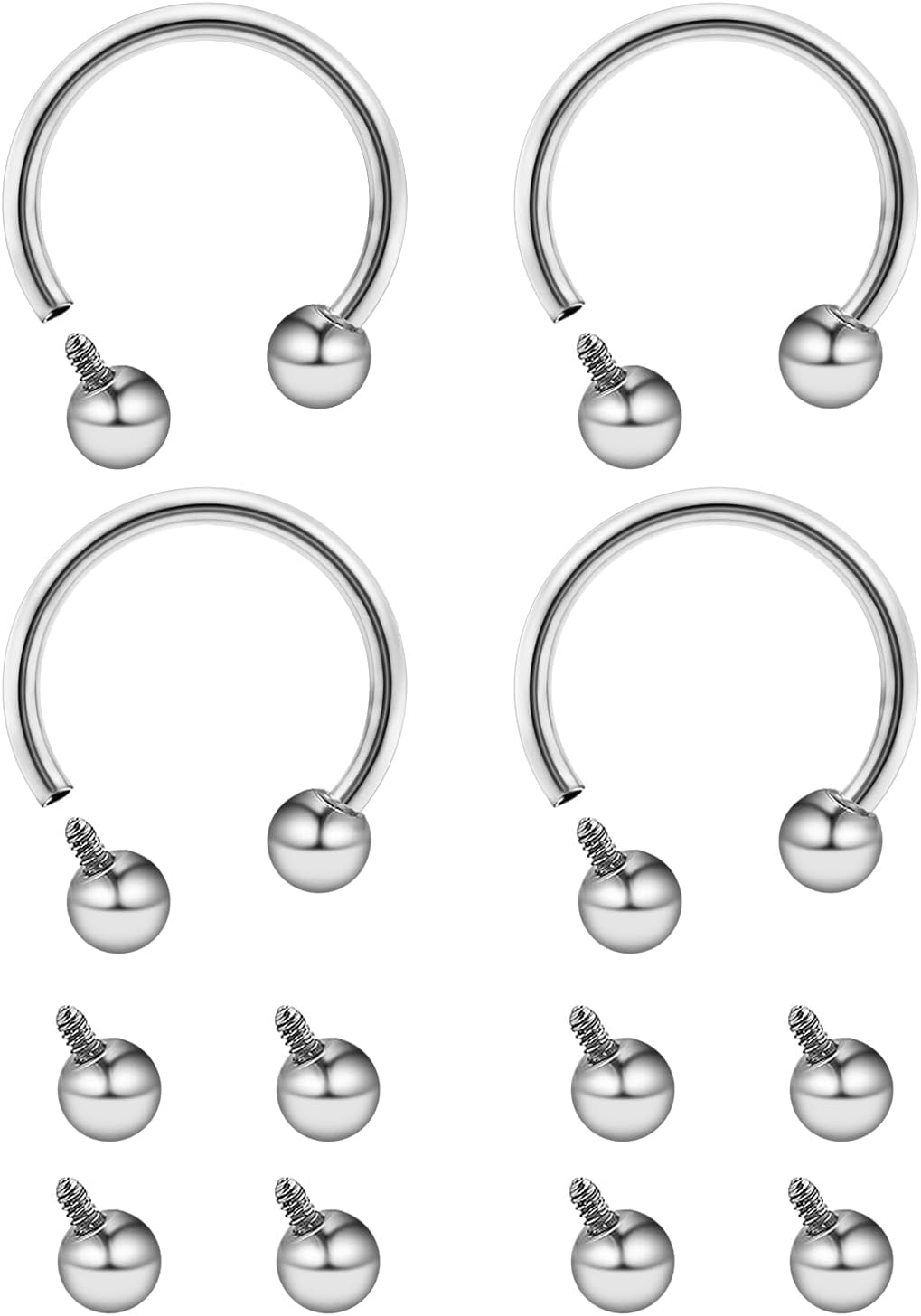 skyyds 16G Septum Rings Internally Threaded Surgical Steel Septum ...