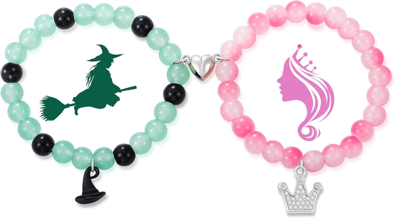 skyyds 2-Piece Set Galinda Friendship Matching Bracelets Princess Crown ...