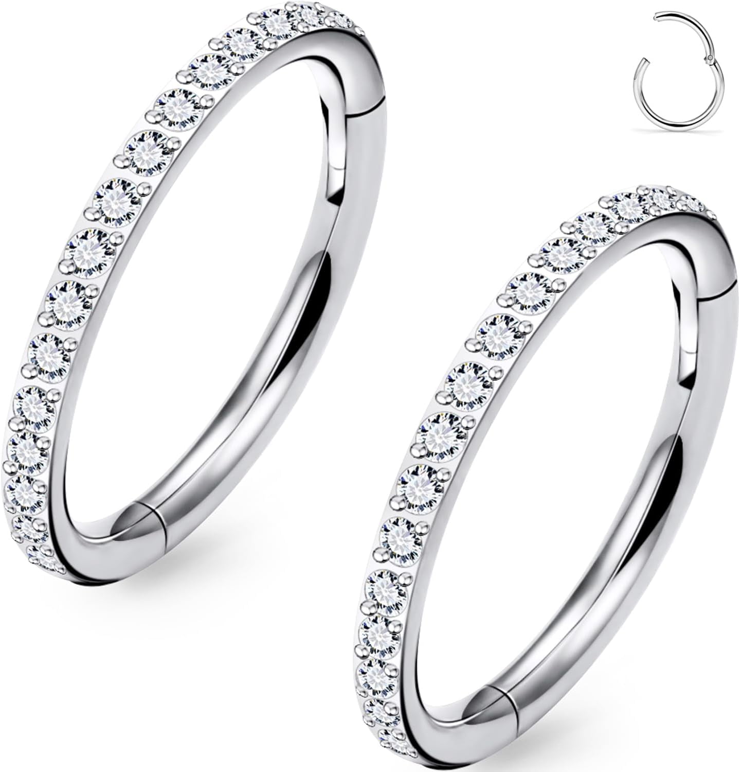 skyyds 20G 18G 16G Titanium Nose Rings Hoops G23 Hinged Septum Nose ...