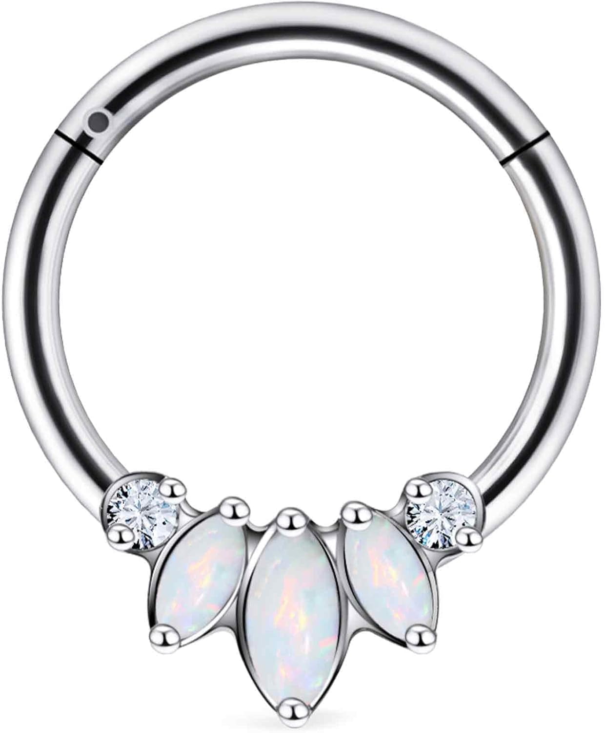 skyyds 20G 18G 16G Titanium Nose Rings Hoops For Women Square Crown Cz Leaf Flower Clicker ...