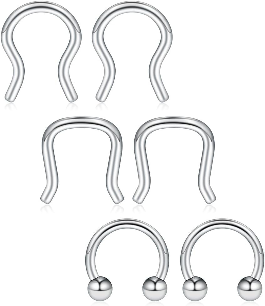 skyyds 316L Surgical Steel U-Shaped & Horseshoe Nose Septum Hanger ...