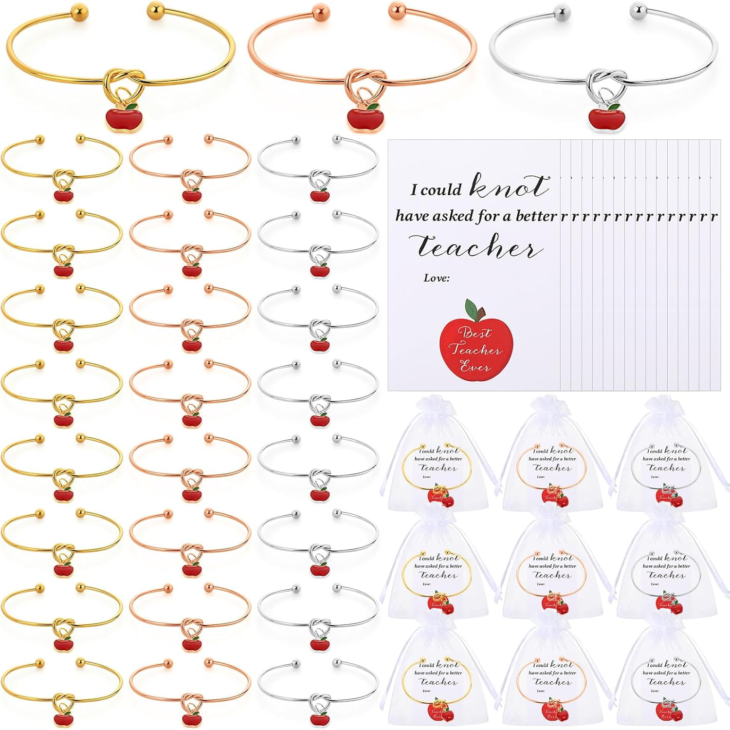 skyyds Back To School Teacher Gifts Teacher Appreciation Knot Bracelets ...