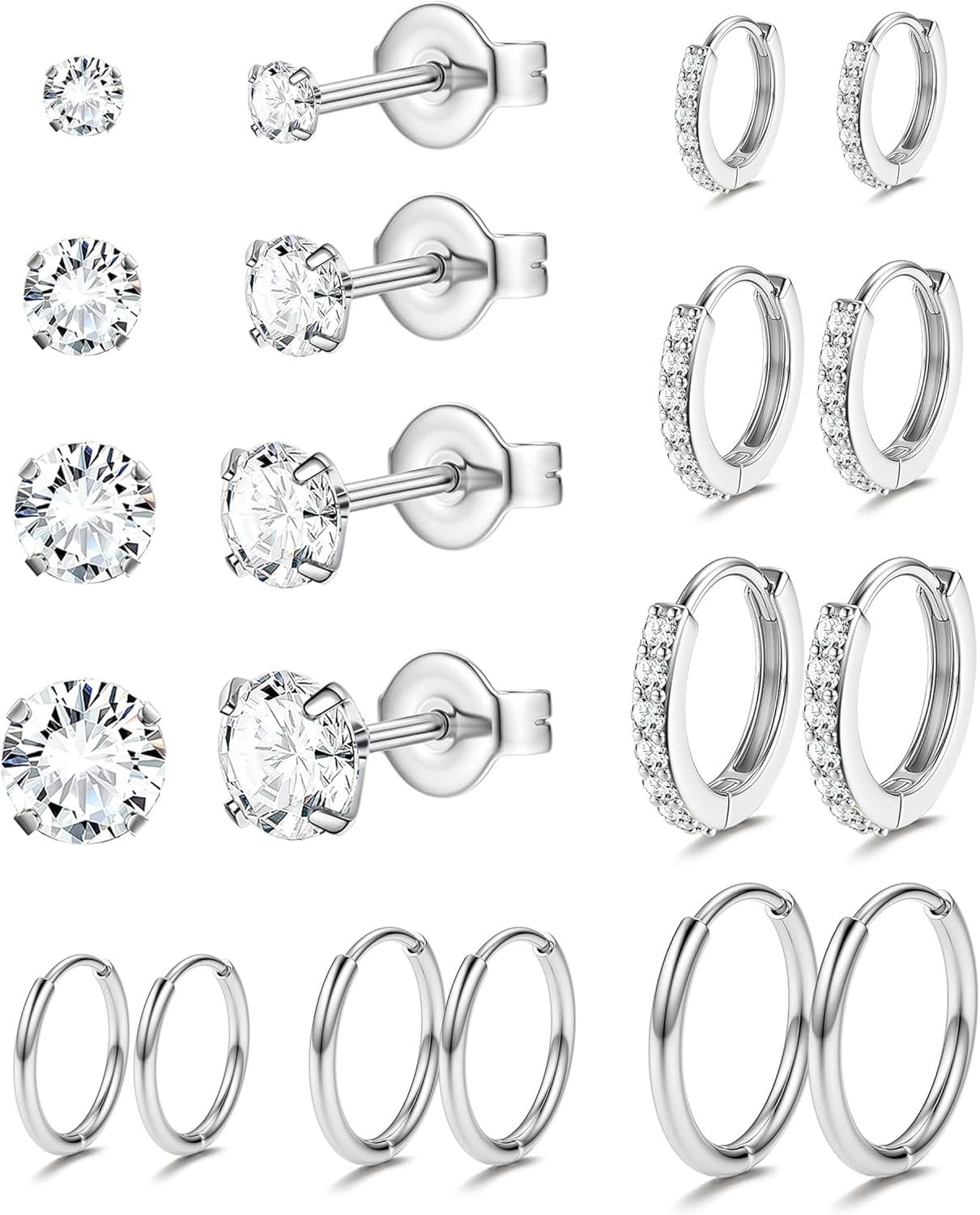 skyyds Hypoallergenic Surgical Steel Earrings Sets For Multiple ...