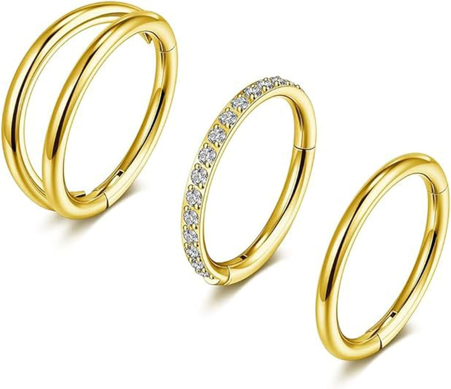 skyyds Men Women 316L Surgical Steel Hinged Nose Rings Hoop For Nostril Septum Cartilage Helix ...