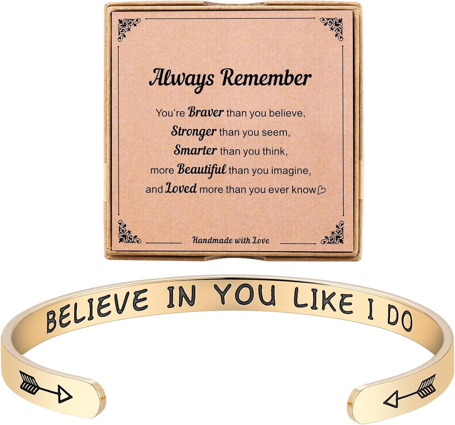 skyyds Movitational Quotes Believe In You Like I Do Cuff Bracelet Gifts ...