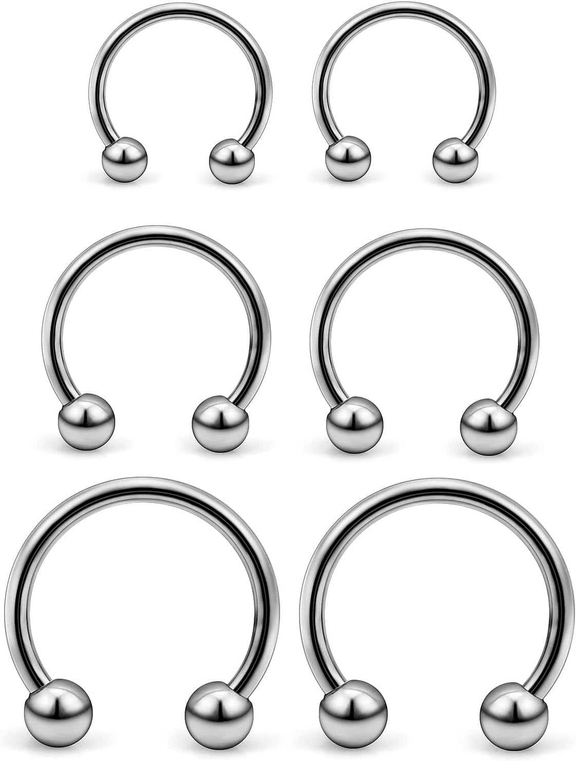 skyyds Titanium Septum Rings 14G & 16G - Horseshoe & Snake Bite ...