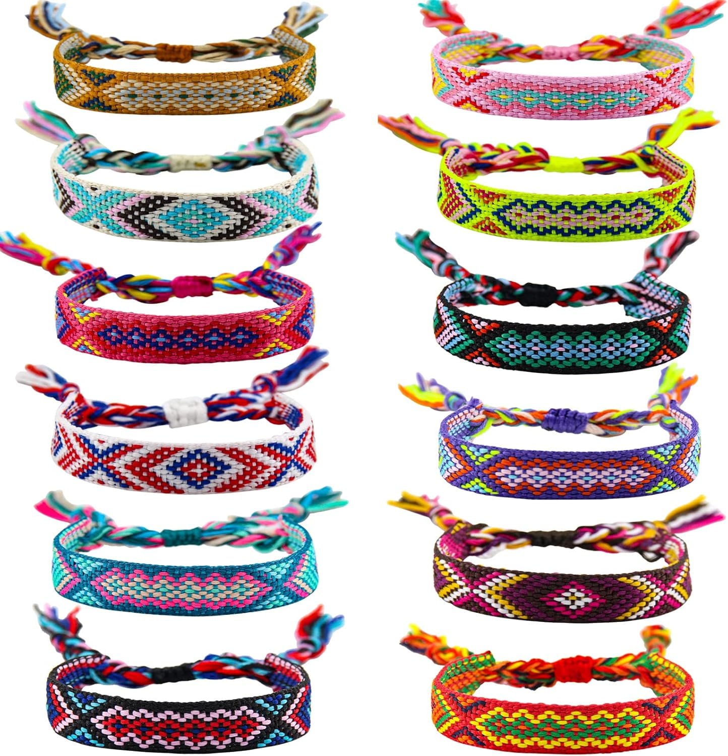 skyyds Woven Friendship Bracelets Adjustable Braided Bracelets Handmade ...