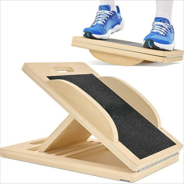 Navaris Slant Board Calf Stretcher - Adjustable Wood Incline Board for ...