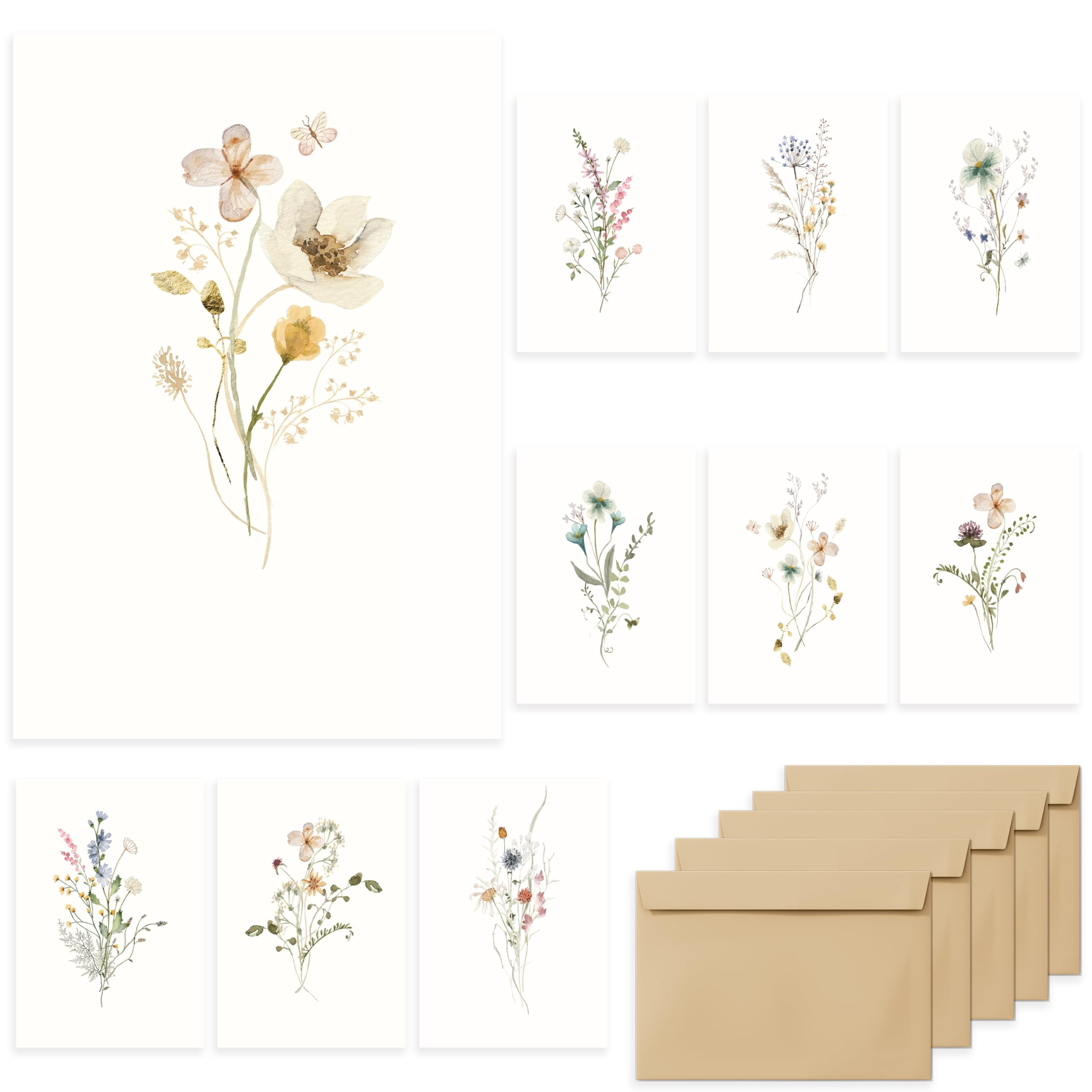 slapaflife Blank Cards,Blank Greeting Cards 4x6,40Pack -Elegant Floral ...