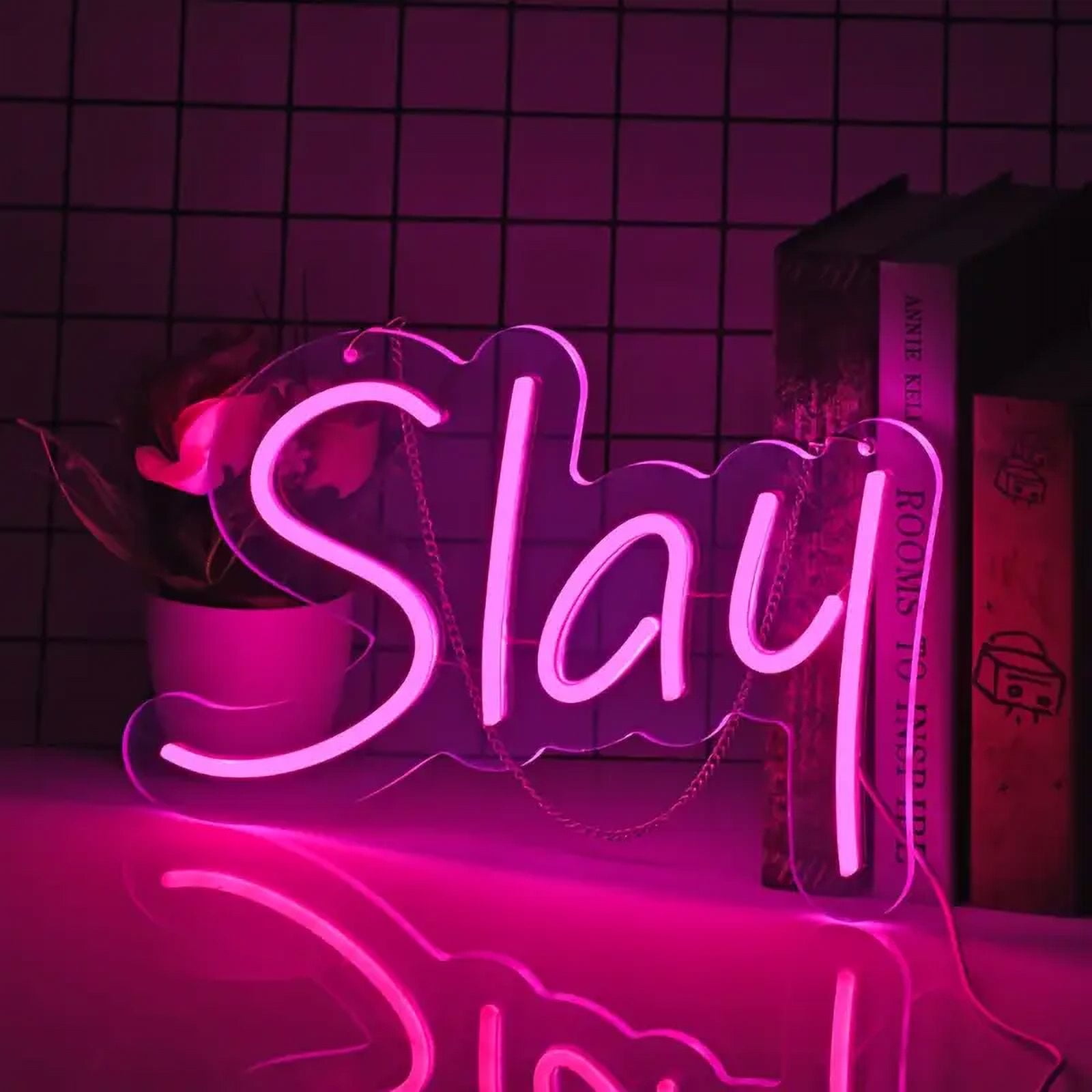 slay neon sign for wall decoration, LED neon sign for bedroom wall ...