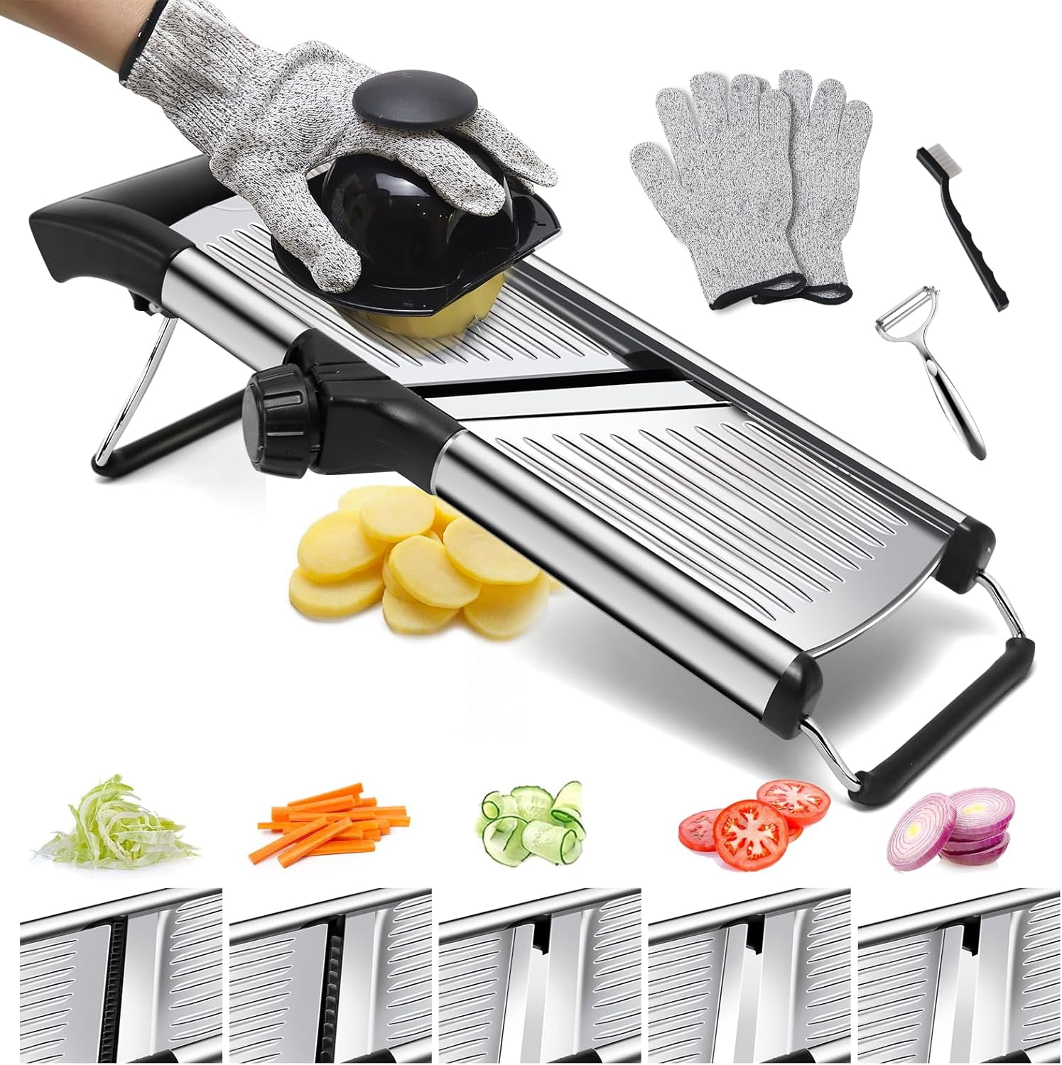 slicer, Stainless Steel adjustable vegetable slicer, mandoline for ...