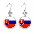 slovakia national flag eu country bow earrings drop stud pierced hook ...