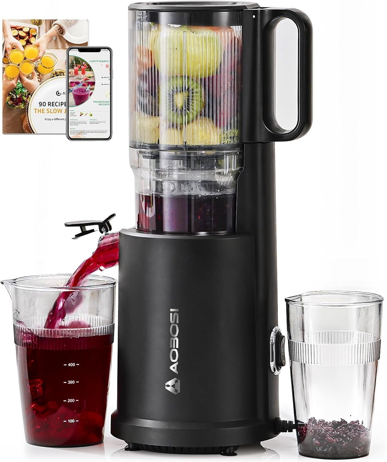 slow cold press juicer machine: electric masticating juicer extractor ...