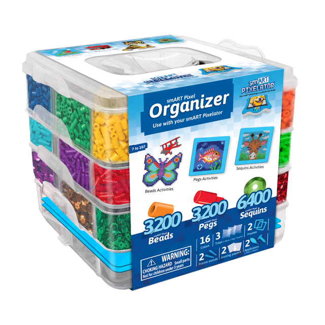 smART Pixelator Organizer, 3200 Pixel Beads, 3200 Pixel Pegs, 6400 ...