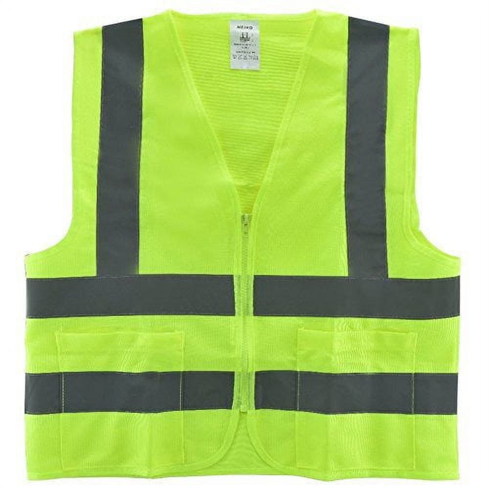 Neiko Small High Visibility Work Safety Vest, Neon Yellow, Zip Front, 2 ...