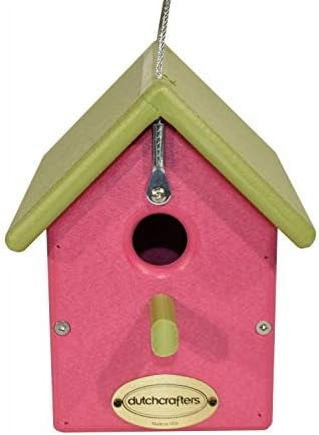 small plastic poly hanging bird house with perch and detachable roof ...