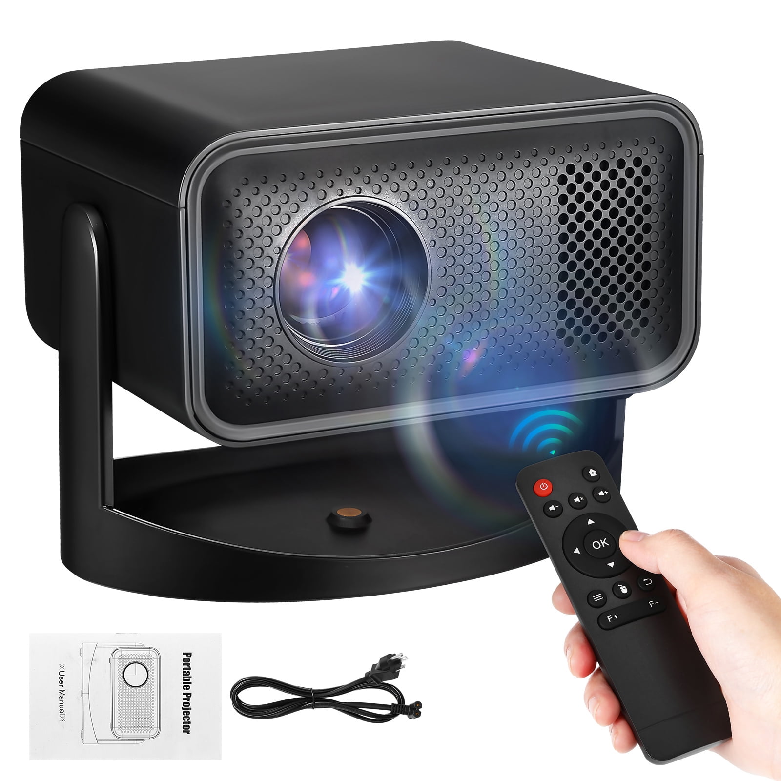UNOMOR Mini Projector Black 1Set 7.5x6.7x3.5in - Walmart.com