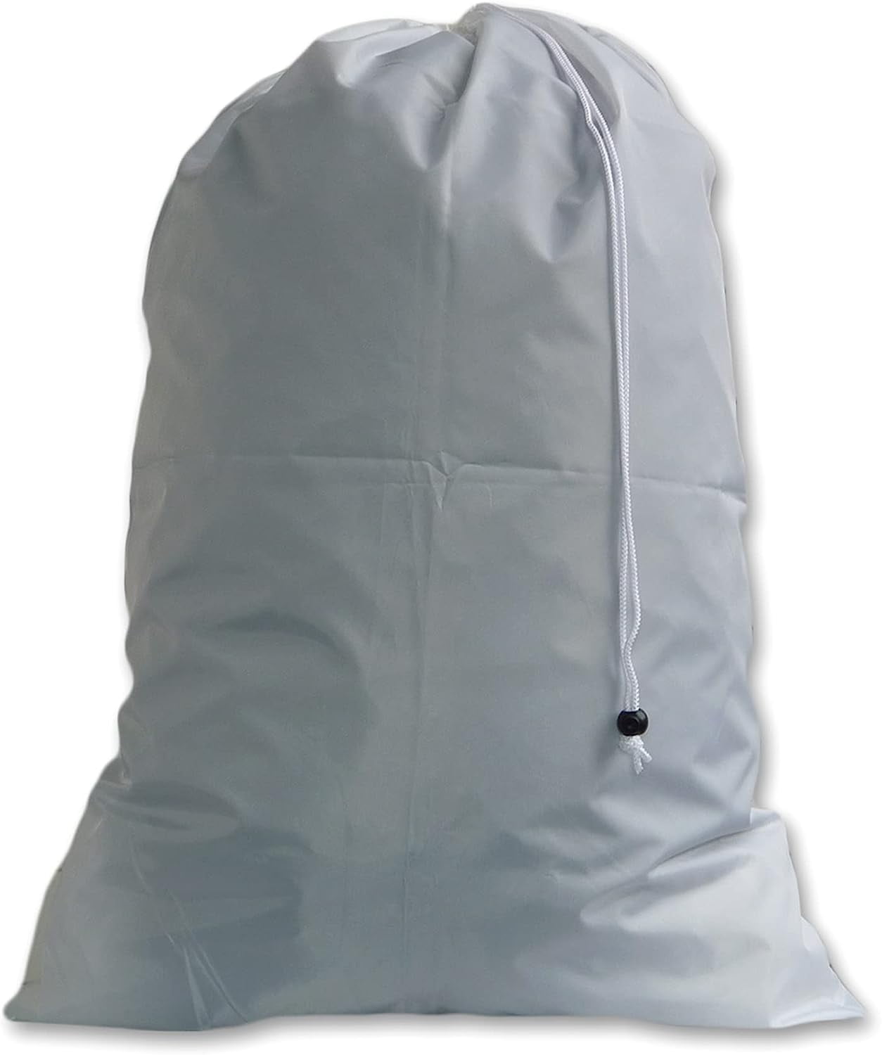 small silver storage laundry bag, drawstring self-locking closure ...