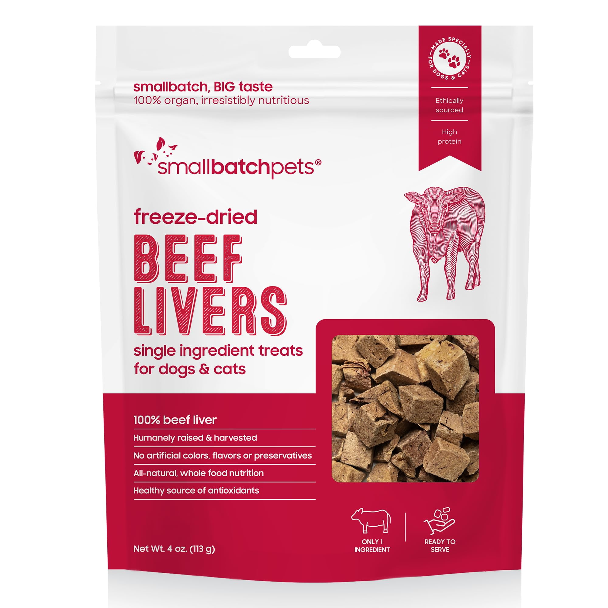 smallbatch Freeze-Dried Liver Treats SAF21 for Dogs & Cats - Single ...