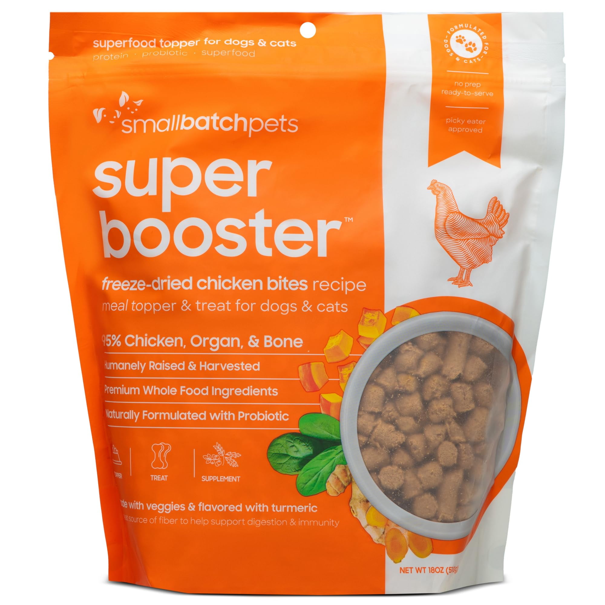 smallbatch Pets Freeze-Dried Super Booster Chicken Bites for Dogs ...