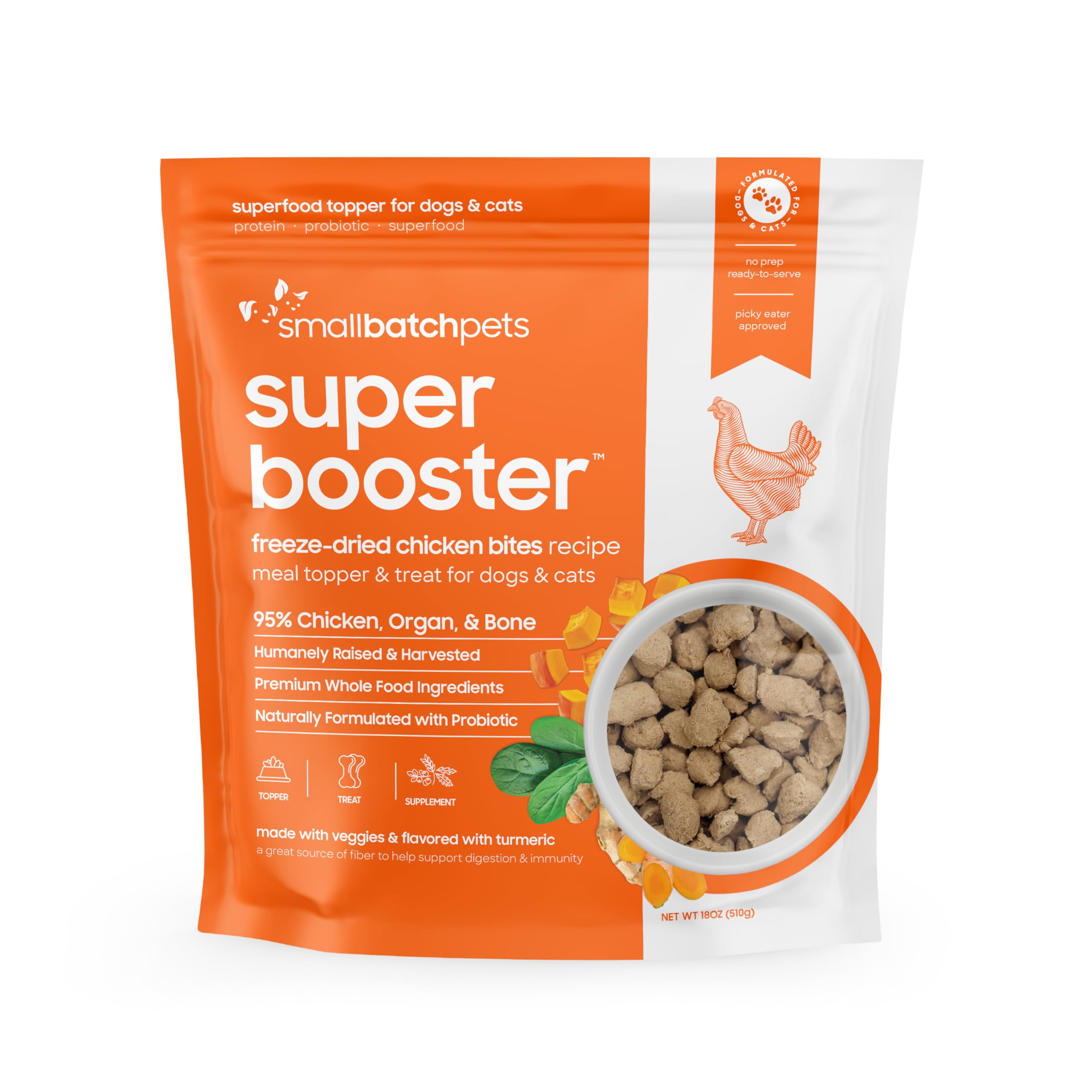 smallbatch Pets Freeze-Dried Super Booster Chicken Bites for Dogs ...