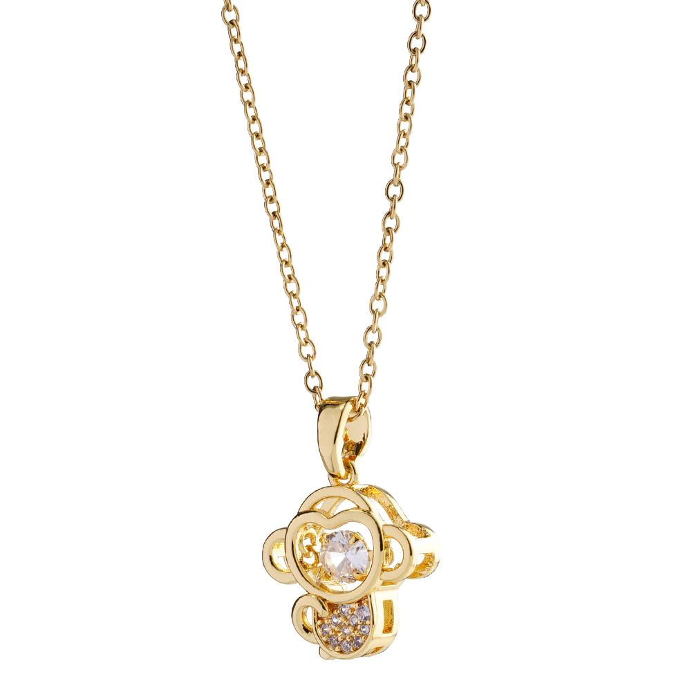 smart necklace female cute little animal titanium steel clavicle chain ...