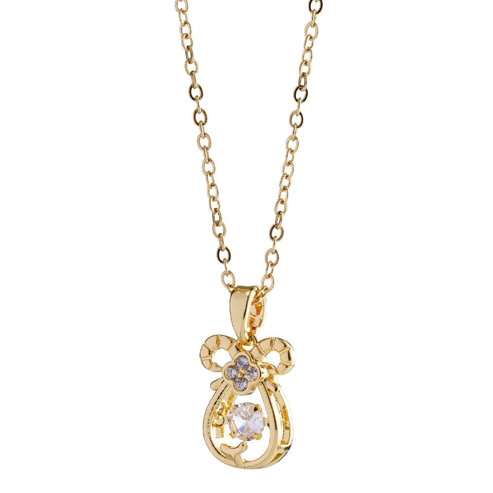 smart necklace female cute little animal titanium steel clavicle chain ...