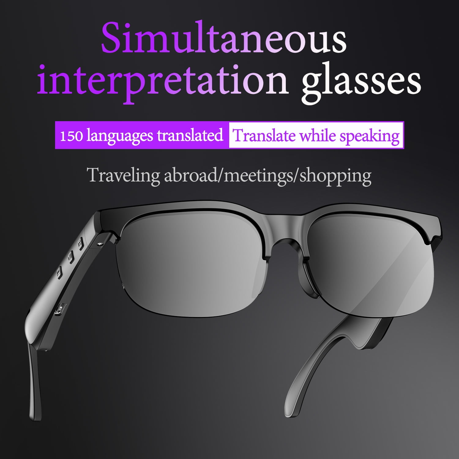 smart translation glasses with high-definition sound quality one-click ...
