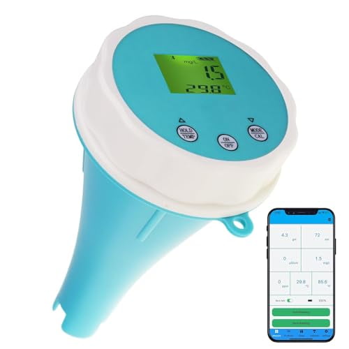 smart water quality tester: 6-in-1 bluetooth floating monitor for pools ...