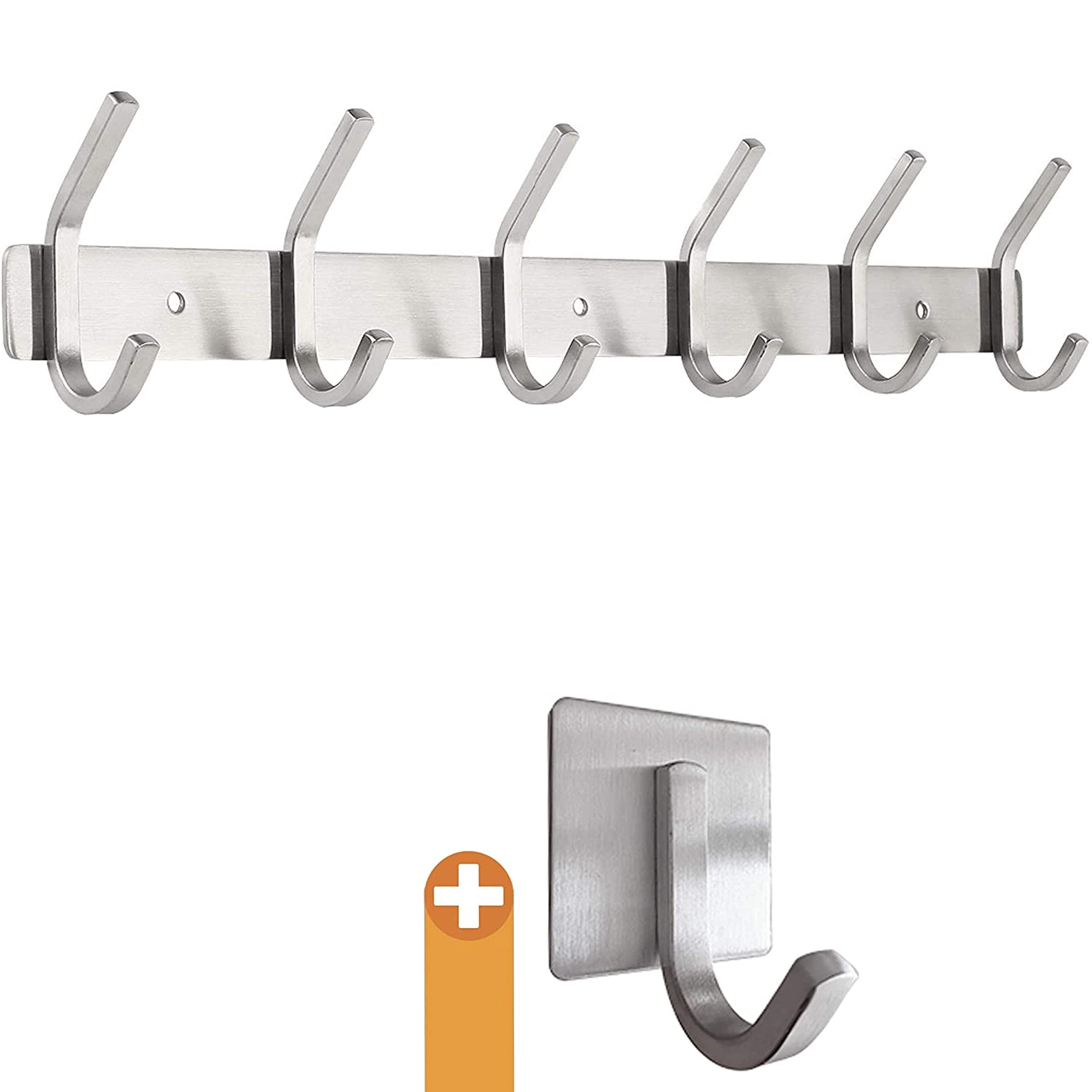 smartpeas Coat Rack from Stainless Steel - Brushed Chrome - 43x8x3.8cm ...