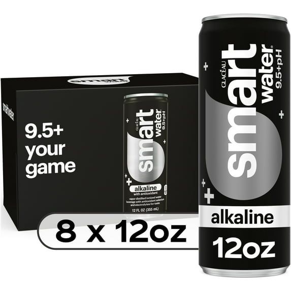 smartwater alkaline with antioxidant water cans, 12 fl oz 8 pack ...
