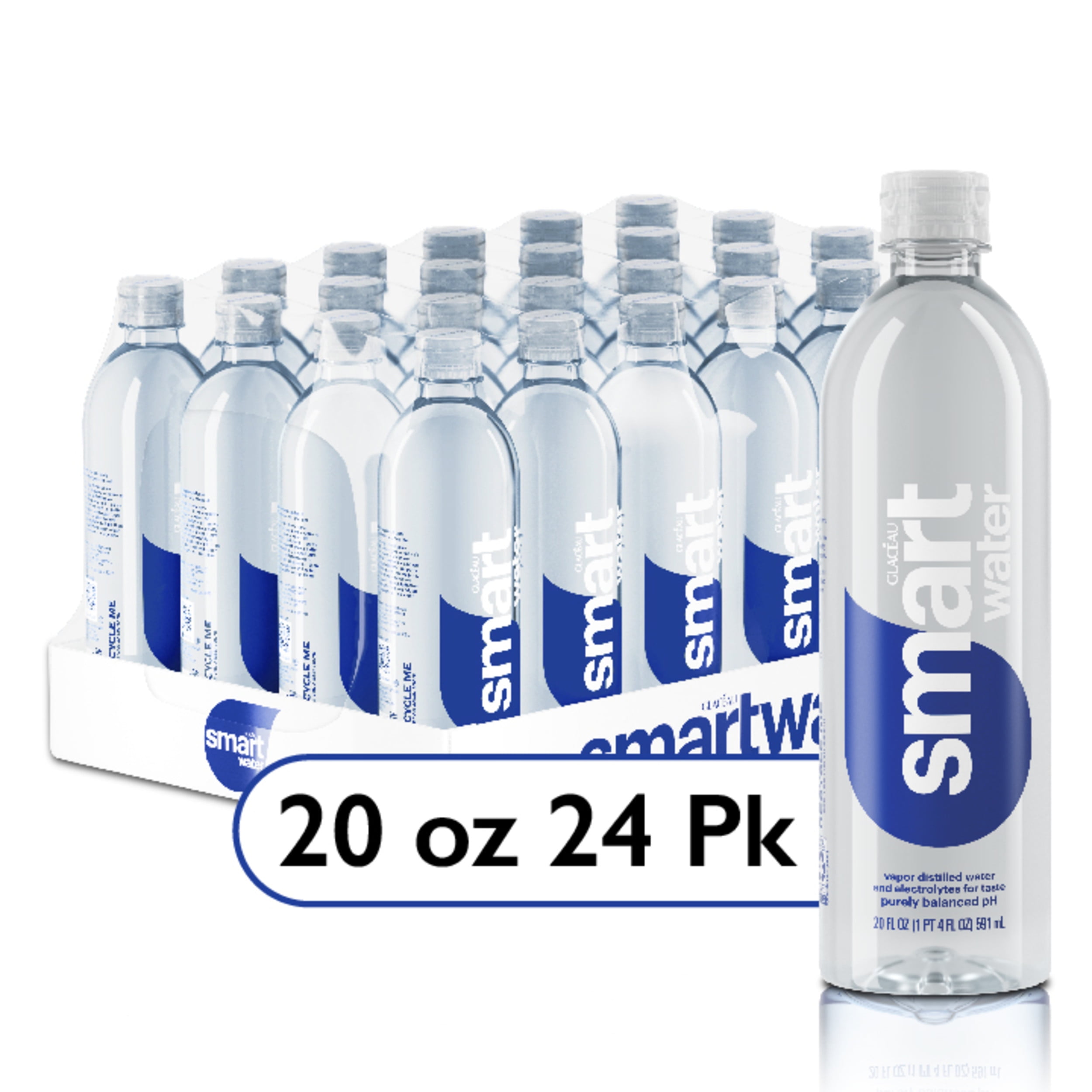smartwater Vapor Distilled Premium Drinking Water, Purified, 20 fl oz ...