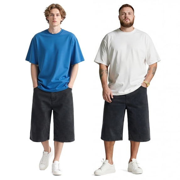 smawell Men's Jorts | Plus Size Big & Tall Baggy Denim Shorts - Walmart.com